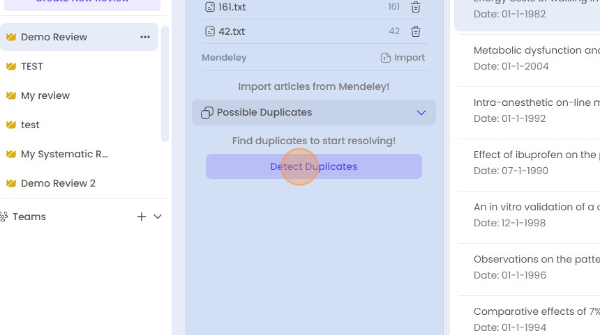 Detecting Duplicate Referencesarticles In A Review Rayyan Beta