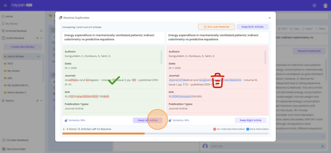 Detecting Duplicate References Articles In A Review Rayyan Help Center