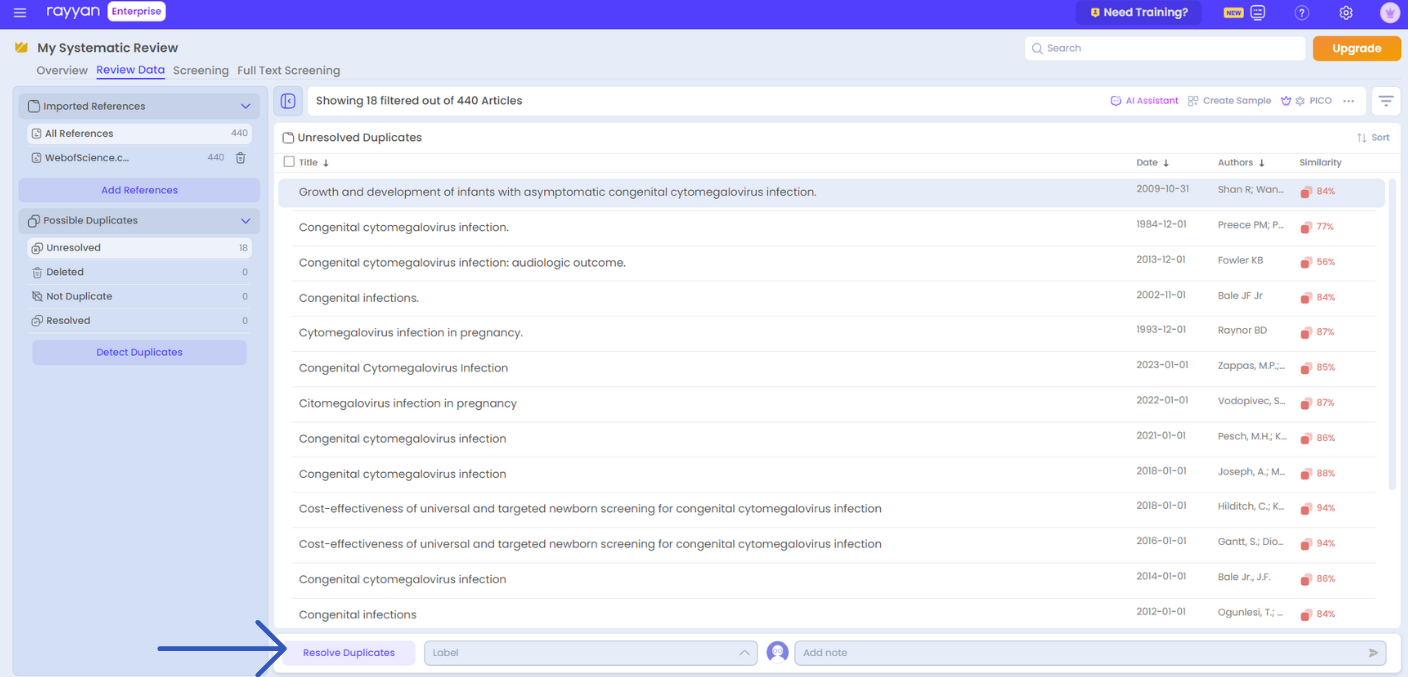 Detecting Duplicate Referencesarticles In A Review Rayyan Help Center