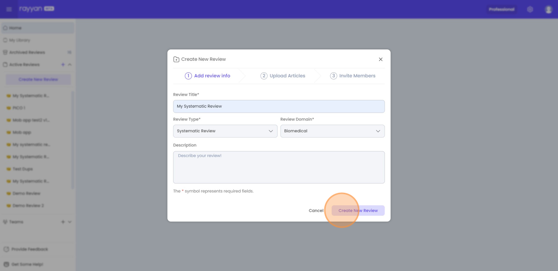 How to Create a Systematic Review in Rayyan? – Rayyan Help Center