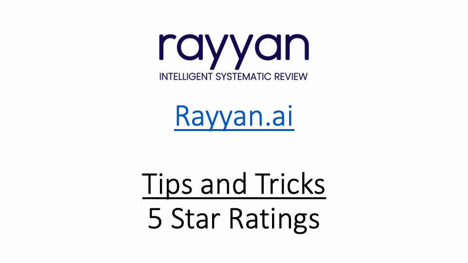 Rayyan Prediction Classifier – Rayyan Help Center